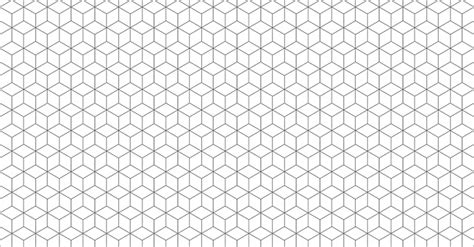 Isometric Cube Grid Seamless Pattern Line Isometric Grid With Editable Strokes Cubic Hexagon