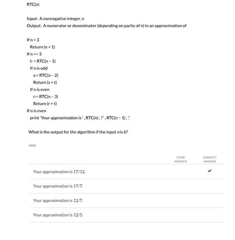 Rtcninput A Nonnegative Integer Noutput A