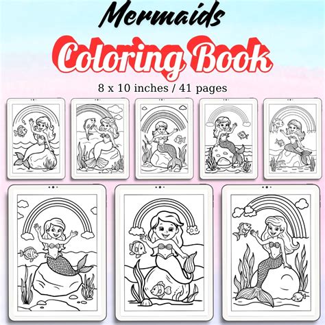 Mermaids Coloring Pages Sheets Of Mermaids {coloring Book