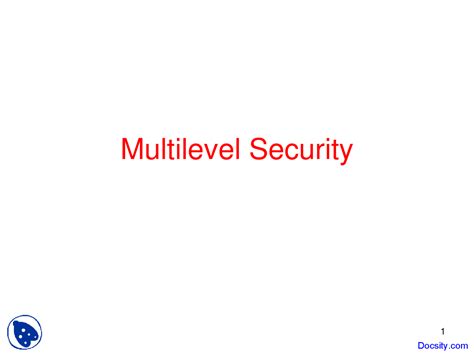 Multi Level Security Introduction To Database Security Lecture