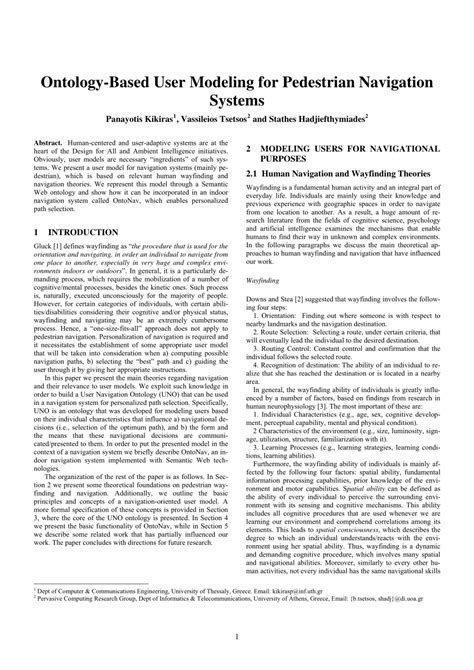 Pdf Ontology Based User Modeling For Pedestrian Navigation Systems