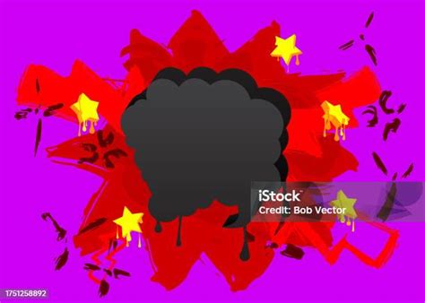 검정 빨강 노랑 보라색 그래피티 말풍선 추상적인 현대 메시징 표지판 거리 예술 장식 토론 아이콘은 도시 회화 스타일로 수행된다