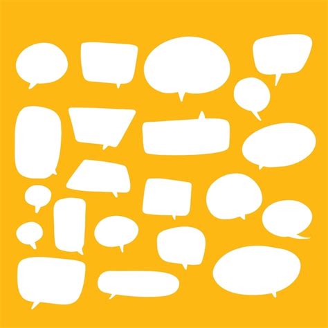 Premium Vector Set Of Speak Bubble Text Chatting Box Message Box Outline Cartoon