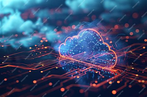 Premium Photo Futuristic Cloud Computing Concept On Circuit Board
