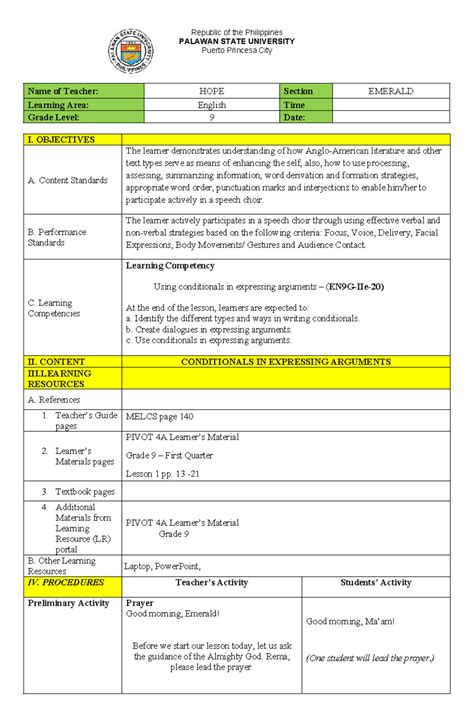 Conditionals In Expressing Republic Of The Philippines Palawan State