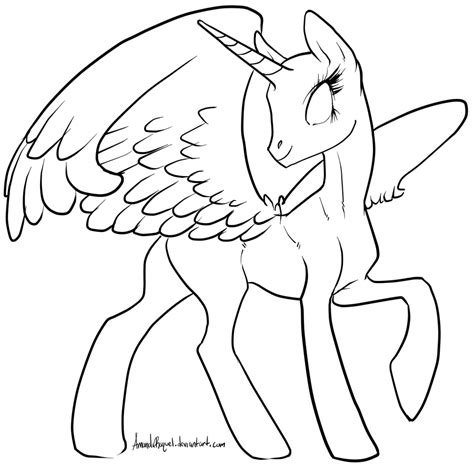 Mlp Base Alicorn Coloring Pages Sketch Coloring Page