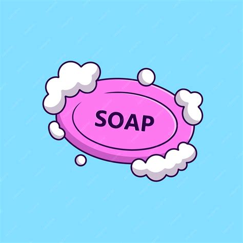 Soap With Froth Bubble Cartoon Vector Icons Illustration Premium Vector