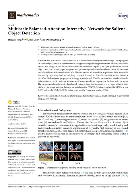 Pdf Multiscale Balanced Attention Interactive Network For Salient
