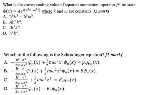Solved What Is The Corresponding Value Of Squared Momentum