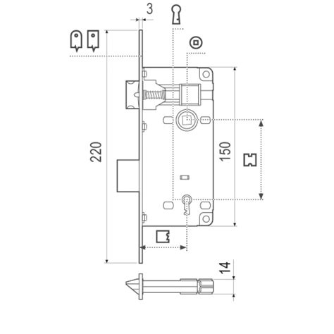 Agb ΚΛΕΙΔΑΡΙΑ ΕΣΩΤΕΡΙΚΗΣ ΠΟΡΤΑΣ ΝΙΚΕΛ ΤΕΤΡΑΓΩΝΗ ΠΑΤΟΥΡΑ 75 45