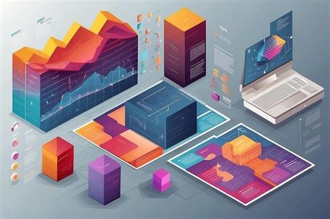 Premium Photo Business Data Visualization Isometric Big Data Illustration
