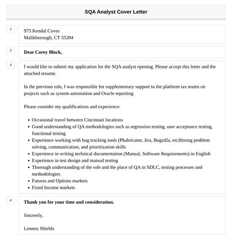 Sqa Analyst Cover Letter Velvet Jobs