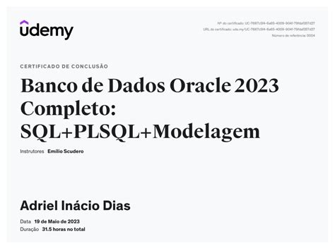udemy course completion certificate adriel inácio dias