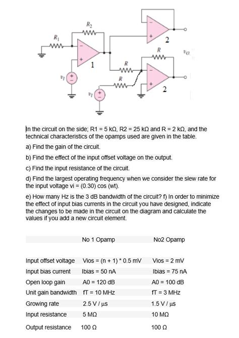 solved r ww r w 2 vo 1 r r 2 in the circuit on the side