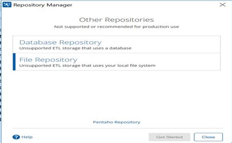 Pentaho Supportive Filing System Management