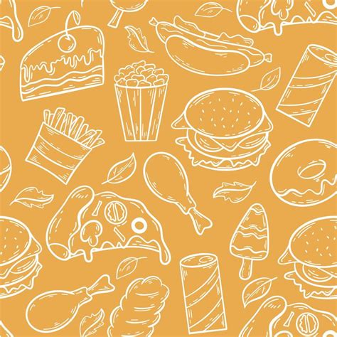 Fast Food Seamless Pattern Vector Illustration 14723379 Vector Art At