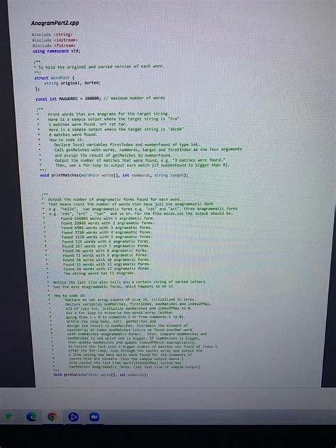 Solved Anagram Solver This Project Involves Writing An