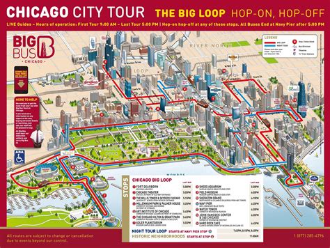 Map Of Chicago Bus Tour Hop On Hop Off Bus Tours And Big Bus Of Chicago