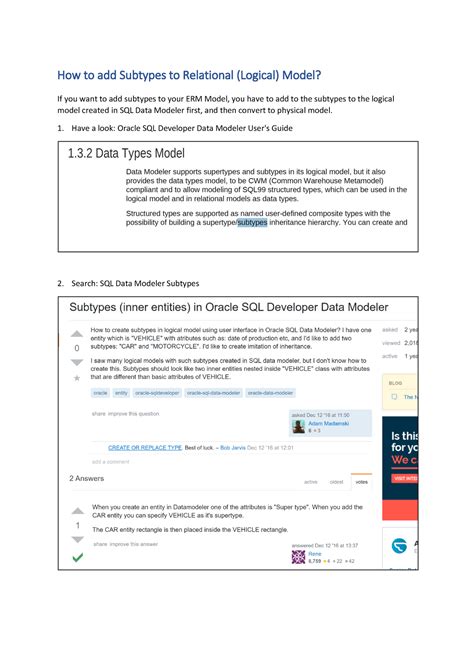 Oracle SQL Developer Data Modeler Add Subtypes How To Add Subtypes To Relational Logical