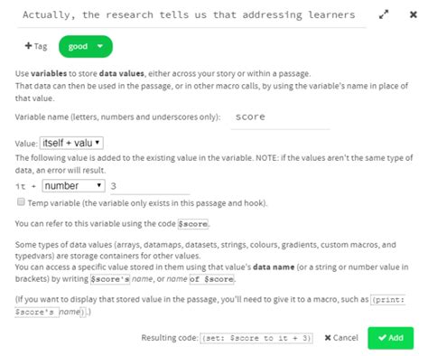 how to use conditional feedback in twine scenarios experiencing elearning