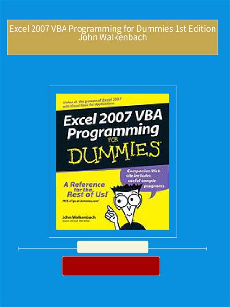 Excel 2007 Vba Programming For Dummies 1st Edition John Walkenbach 2024