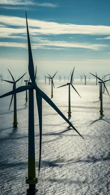 Offshore Wind Turbines In North Sea Premium Ai Generated Image