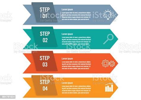 4 옵션 추상 요소 다이어그램 또는 프로세스와 비즈니스 플랫 아이콘 프레 젠 테이 션에 대 한 벡터 비즈니스 템플릿 비즈니스 Infographic 템플릿