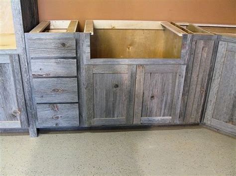 Weathered Gray Barn Wood Kitchen Rustic Wood Cabinets Reclaimed Wood