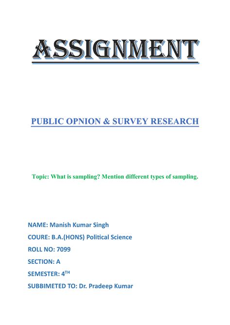Sampling And Its Types Public Opnion And Survey Research Topic What Is