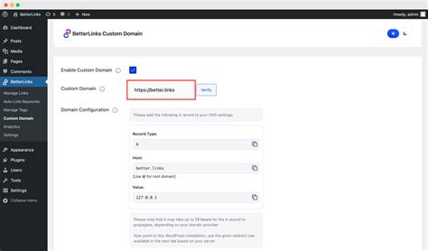 How To Configure Custom Domain Feature In BetterLinks BetterLinks