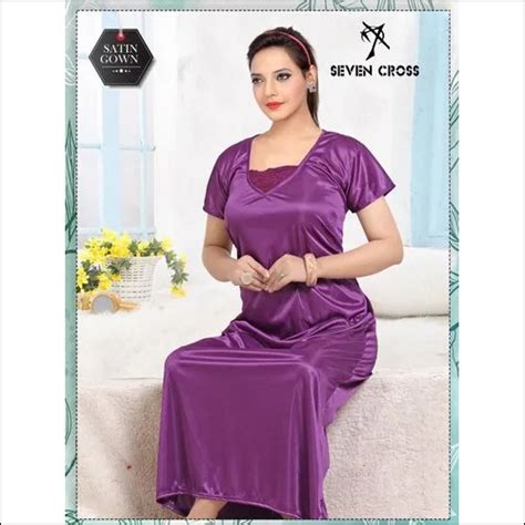Summer Purple Plain Satin Nightgown At Best Price In Ahmedabad Maha