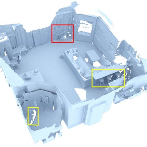 qualitative results on scannet dataset red failed reconstruction