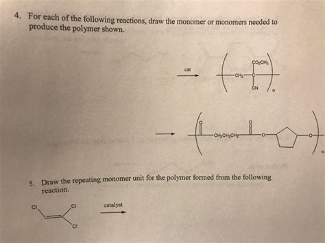 Solved 4. For each of the following reactions, draw the | Chegg.com