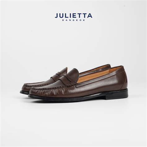 Julietta Loren Penny Loafer Calfskin Brown Shopee Thailand