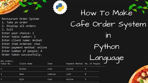 Cafe Order System Using Python Langauge Python Language Project