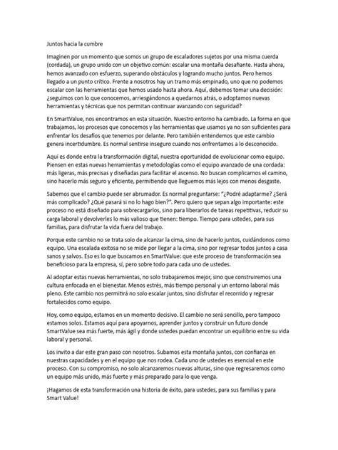 Smartvalue Montaña Pdf