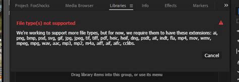 solved can t drag files from cc library into premiere pro adobe