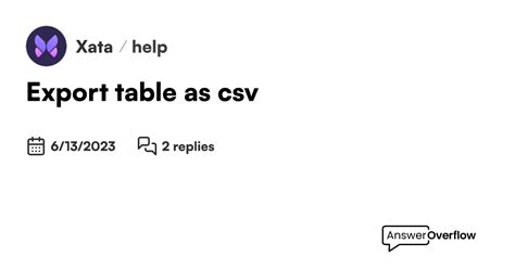 Export Table As Csv Xata