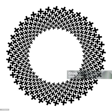 ring pattern made of fitted plus shapes radial size gradient stock