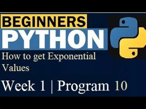 How To Get Exponential Values Python For Beginners Program YouTube