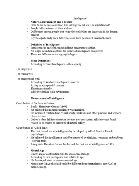 Intelligence Brief Notes Pdf Intelligence Intelligence Quotient