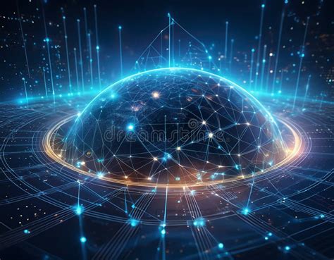 abstract digital world illustration with interconnected nodes and