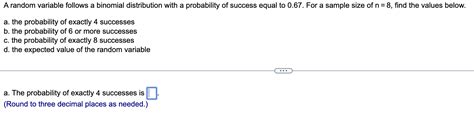 Solved A Random Variable Follows A Binomial Distribution