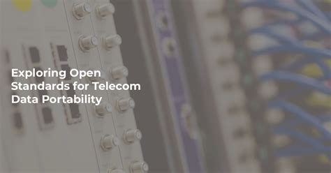 Exploring Open Standards For Telecom Data Portability