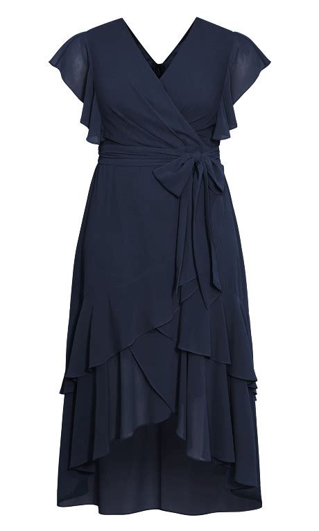 Womens Plus Size Flirty Tier Navy Maxi Dress