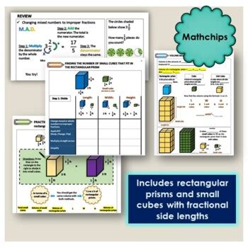 Volume Of A Rectangular Prism Fractional And Unit Cubes PRINTABLE PACKET