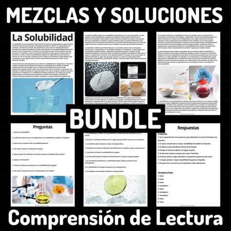 Mezclas Y Soluciones Bundle Solubilidad Propiedades De La Materia