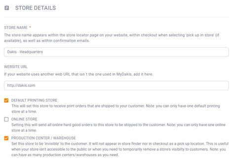 Stores Details Dakis Knowledge Base