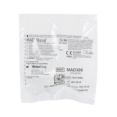 Teleflex Mad300 Intranasal Mucosal Atomization Device Lma™ Mad® Nasal Device Without Syringe 1
