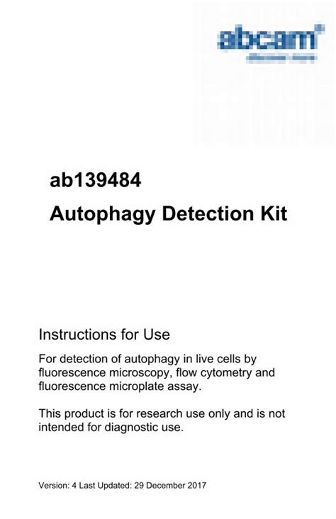 Pdf Ab139484 Autophagy Detection Kit Abcam · Ab139484 Autophagy Detection Kit When
